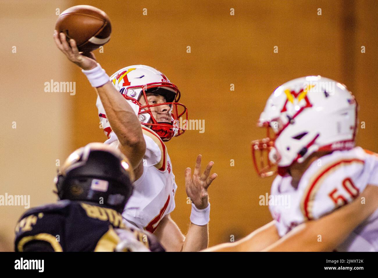 September 1, 2022: Virginia Military Institute Keydets quarterback Seth Morgan (4) throws during ...