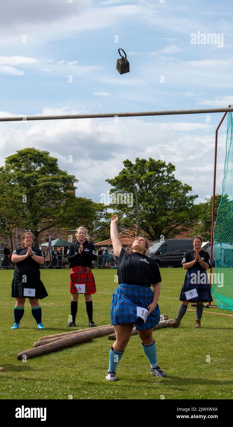 Weight over the Bar event, Highland Games, North Berwick Stock Photo ...