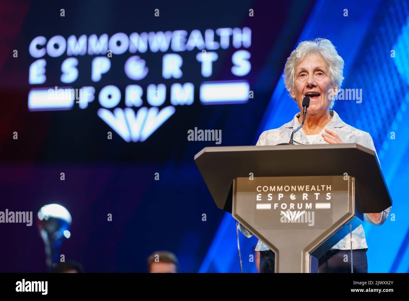Dame Louise Martin, DBE, President of the Commonwealth Games Federation ...