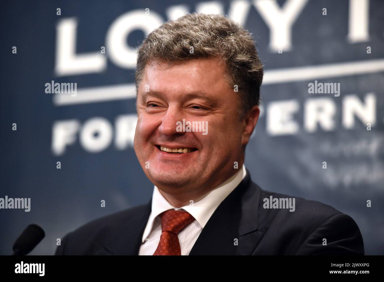 Ukraine President Petro Poroshenko delivers an address at the Lowy ...