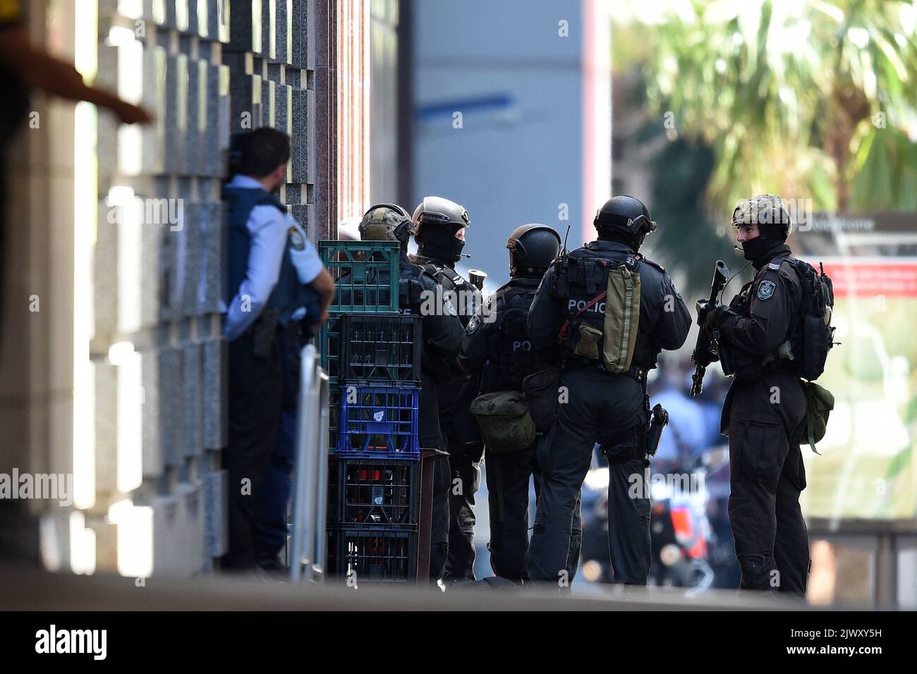 NSW Public Order and Riot Squad Police are seen outside the Lindt cafe ...
