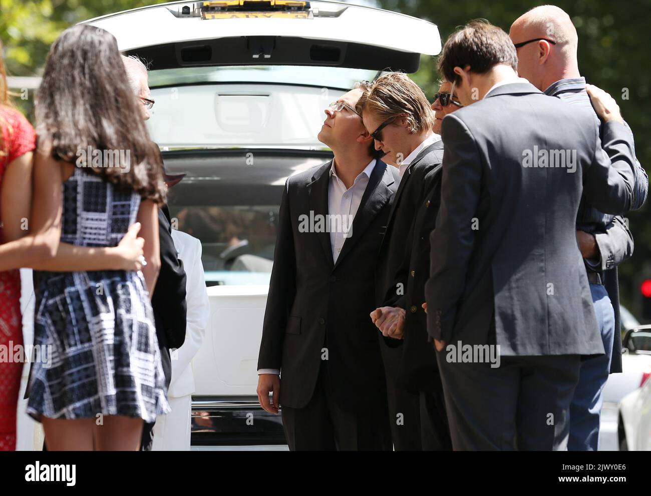 The partner of Tori Johnson, Thomas Zinn and family members arrive for ...