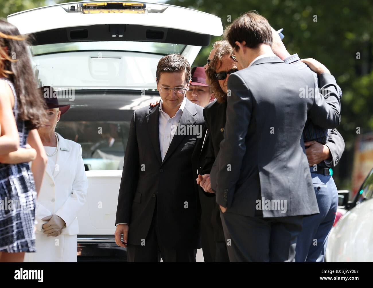 The partner of Tori Johnson, Thomas Zinn and family members arrive for ...