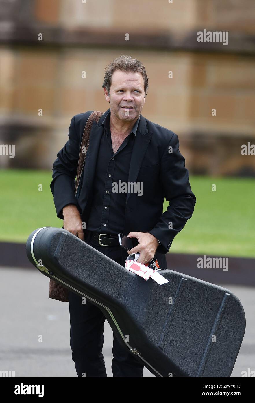 Singer Troy Cassar Daley leaves the memorial for Katrina Dawson at ...
