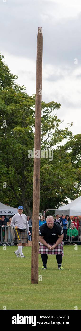 Tossing the Caber, Highland Games, North Berwick Stock Photo - Alamy