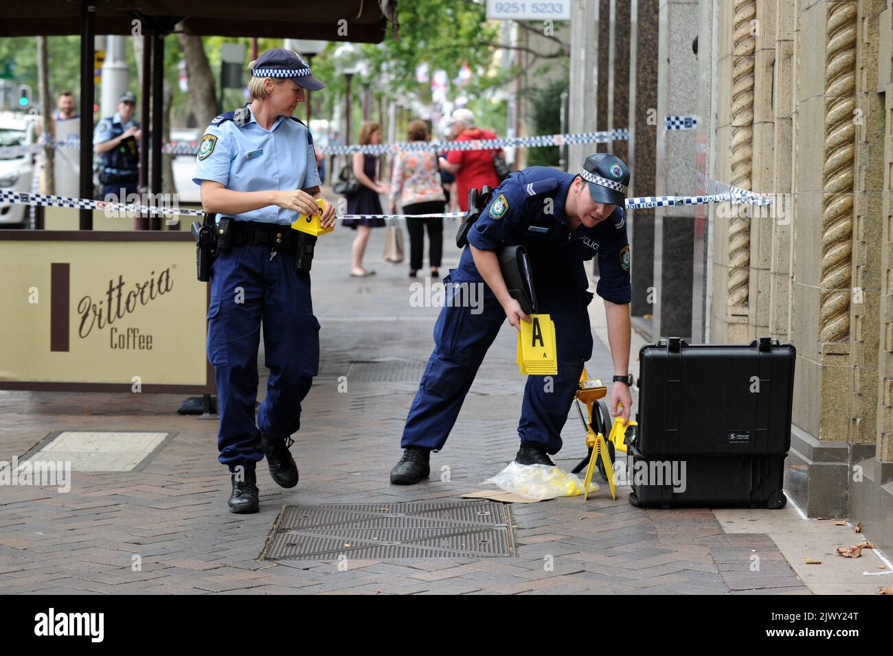 Police at the scene where Michael Ibrahim, the younger brother of Kings ...