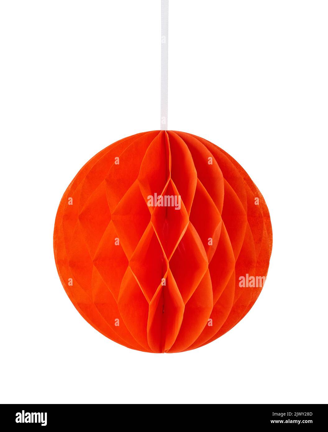 red tissue paper pompom decor isolated on white background Stock Photo ...