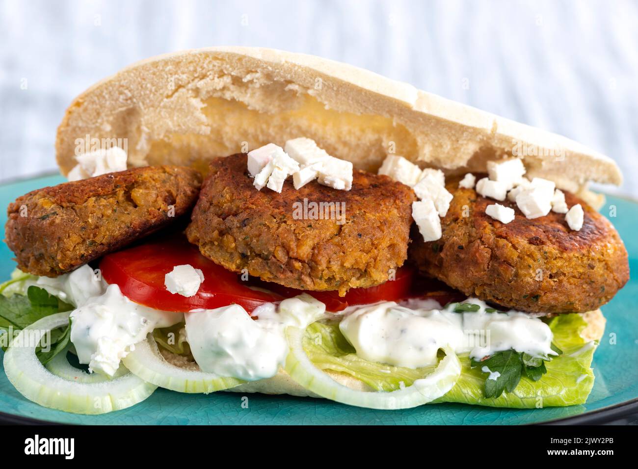 Falafel in pita bread hi-res stock photography and images - Alamy