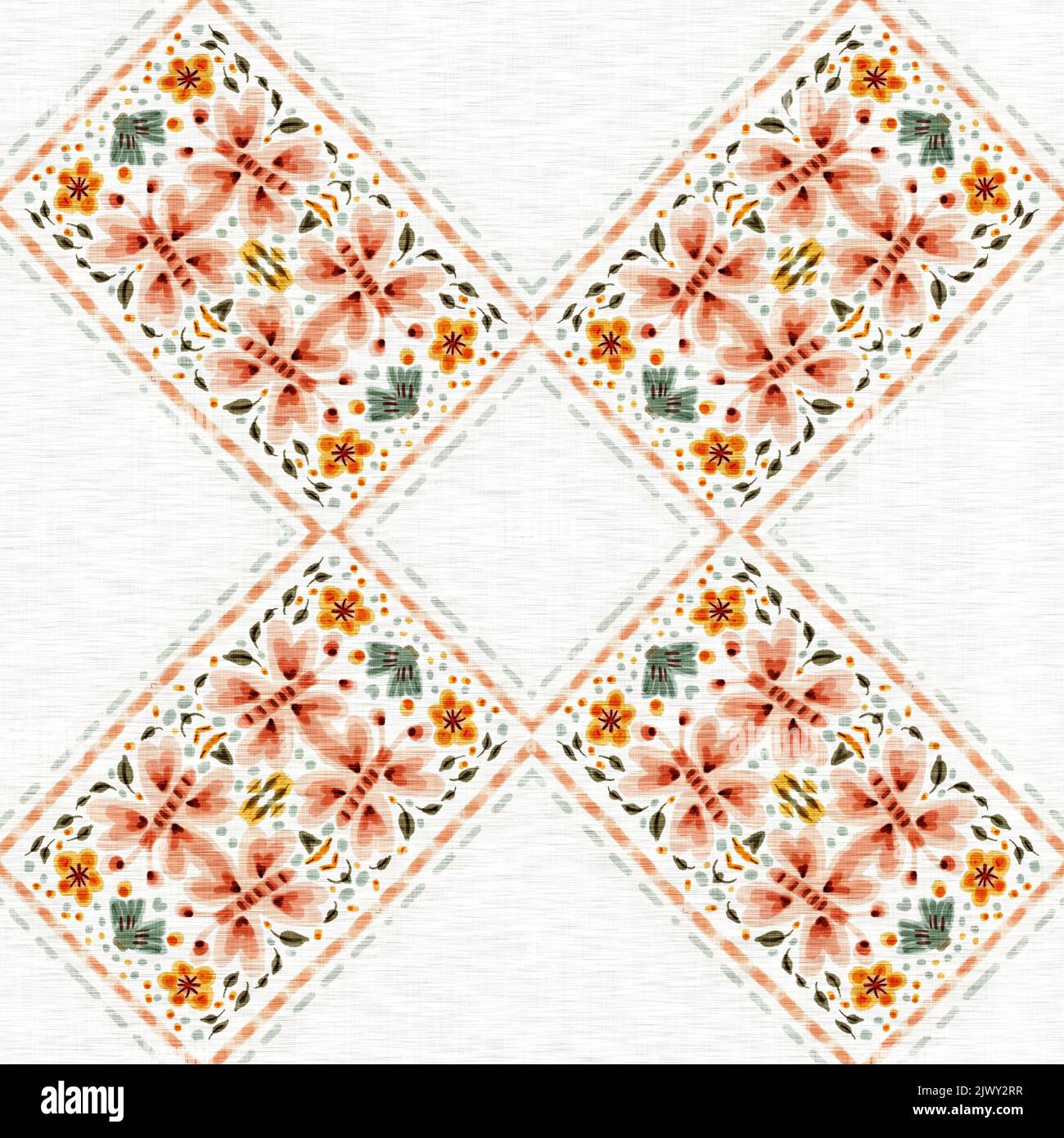 Boho botanical cottage core seamless pattern. Trendy decorative ...