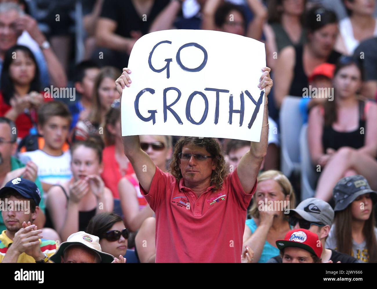 Fans of Sam Groth watch Thanasi Kokkinakis of Australia the fellow ...