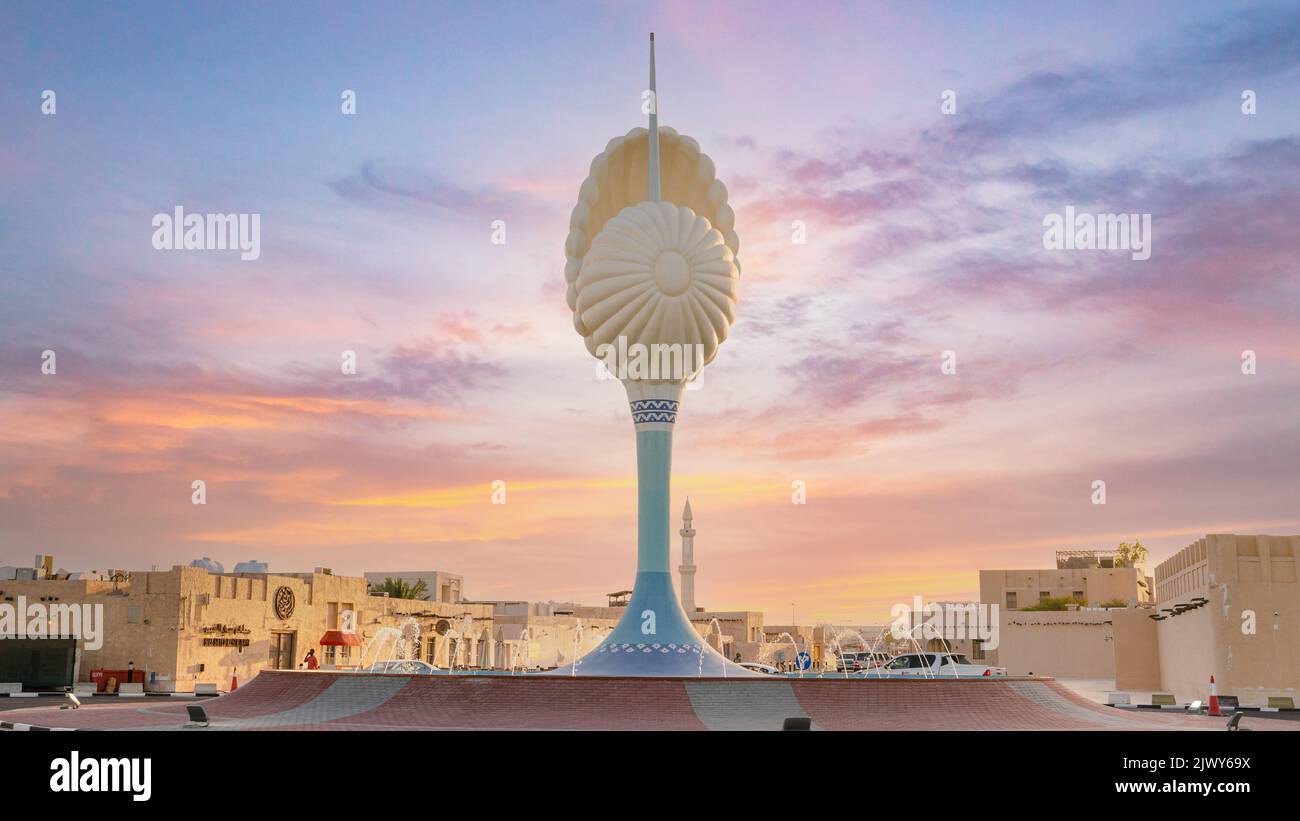 Wakra, Qatar- August 05,2022 : Pearl Roundabout at wakra public beach ...