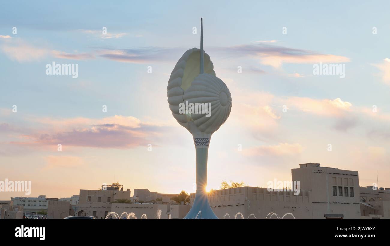 Wakra, Qatar- August 05,2022 : Pearl Roundabout at wakra public beach ...