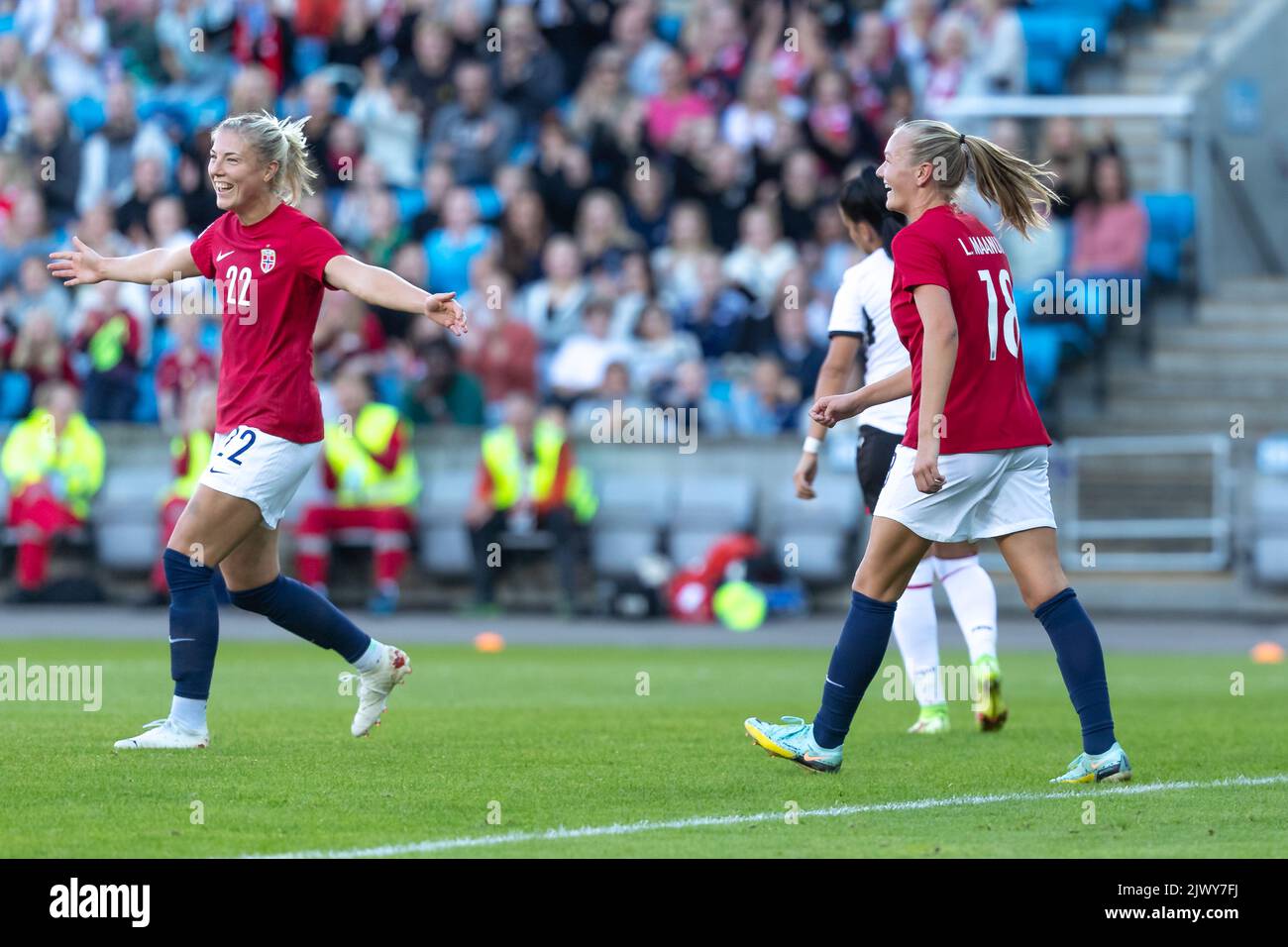 Oslo, Norway 06 September 2022, Sophie Roman Haug of Norway celebrates ...