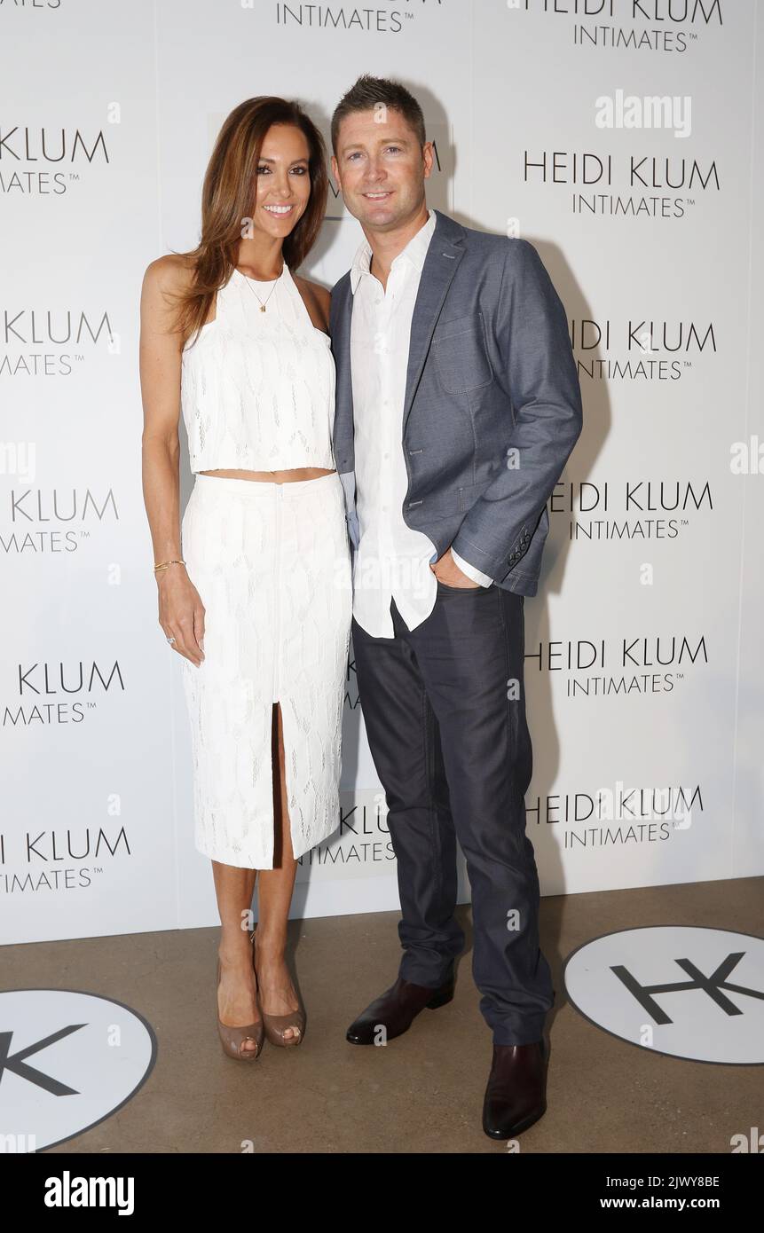 Kyly and Michael Clarke at the global launch of Heidi Klum Intimates at ...