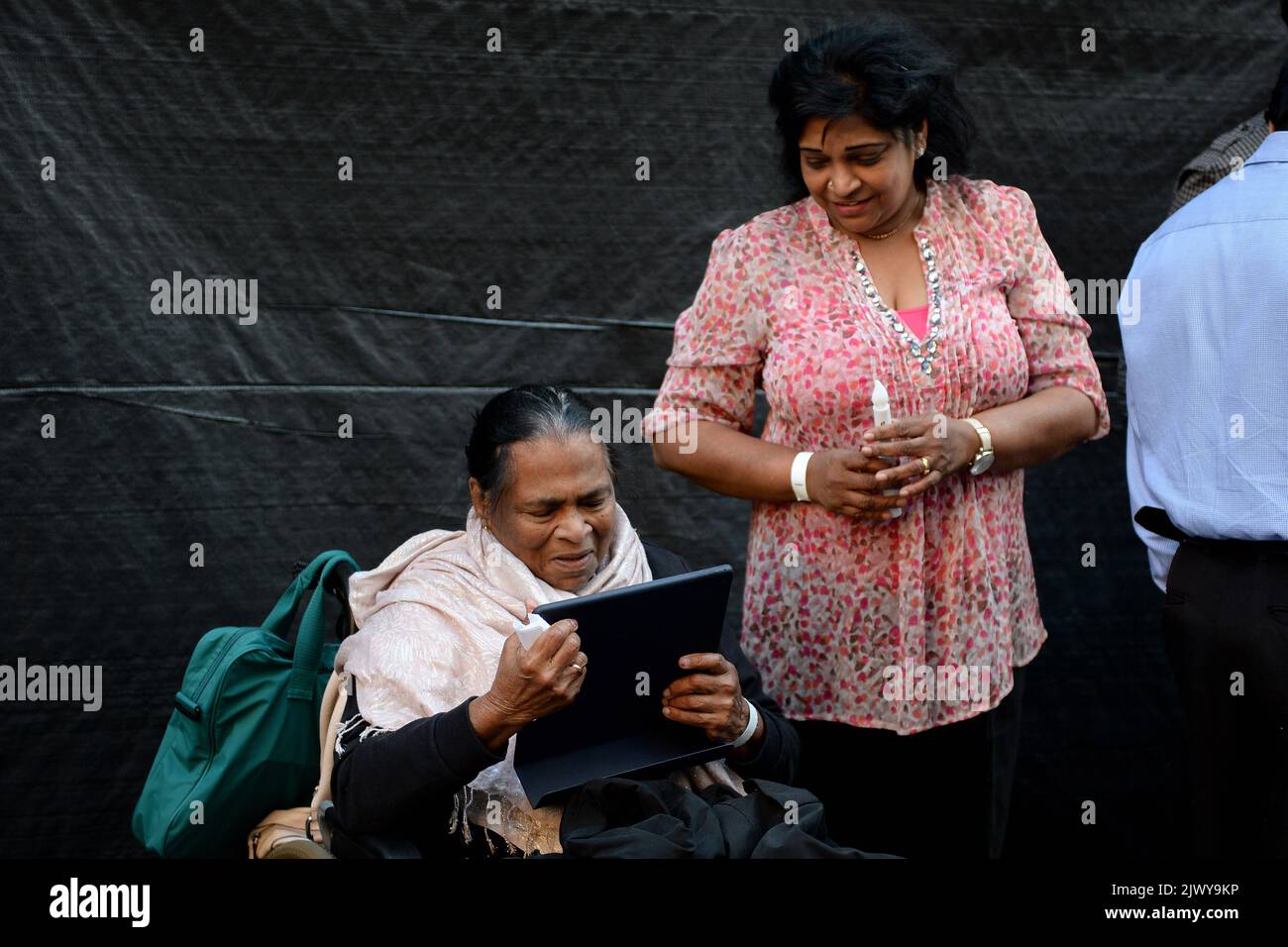 Edith Visvanathan, the grandmother of Myuran Sukumaran, is surrounded ...