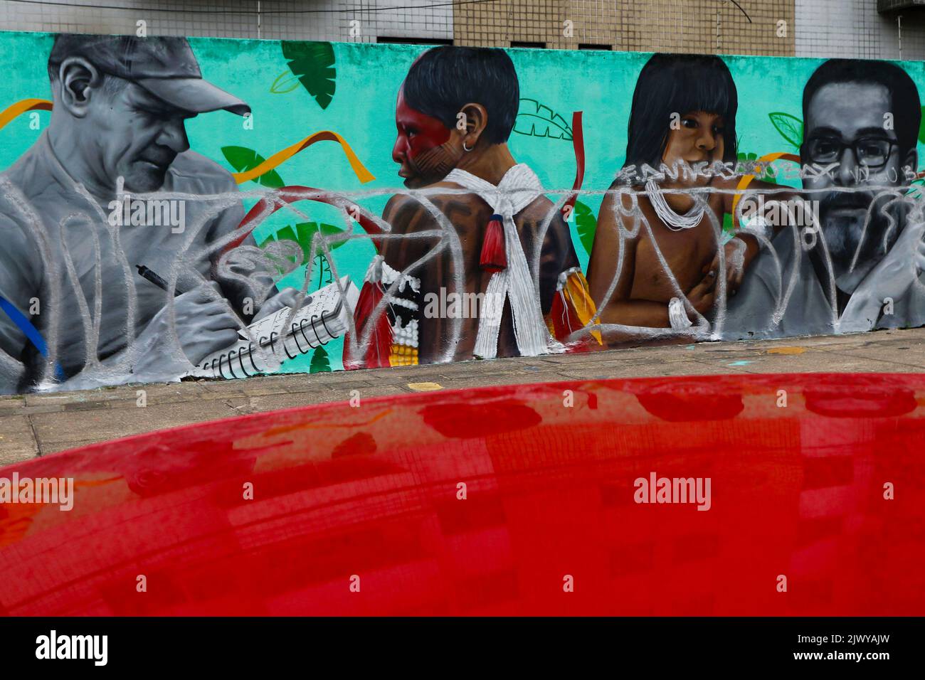 BELÉM, PA - 06.09.2022: MURAL EM HOMENAGEM A DOM E BRUNO EM BELÉM ...