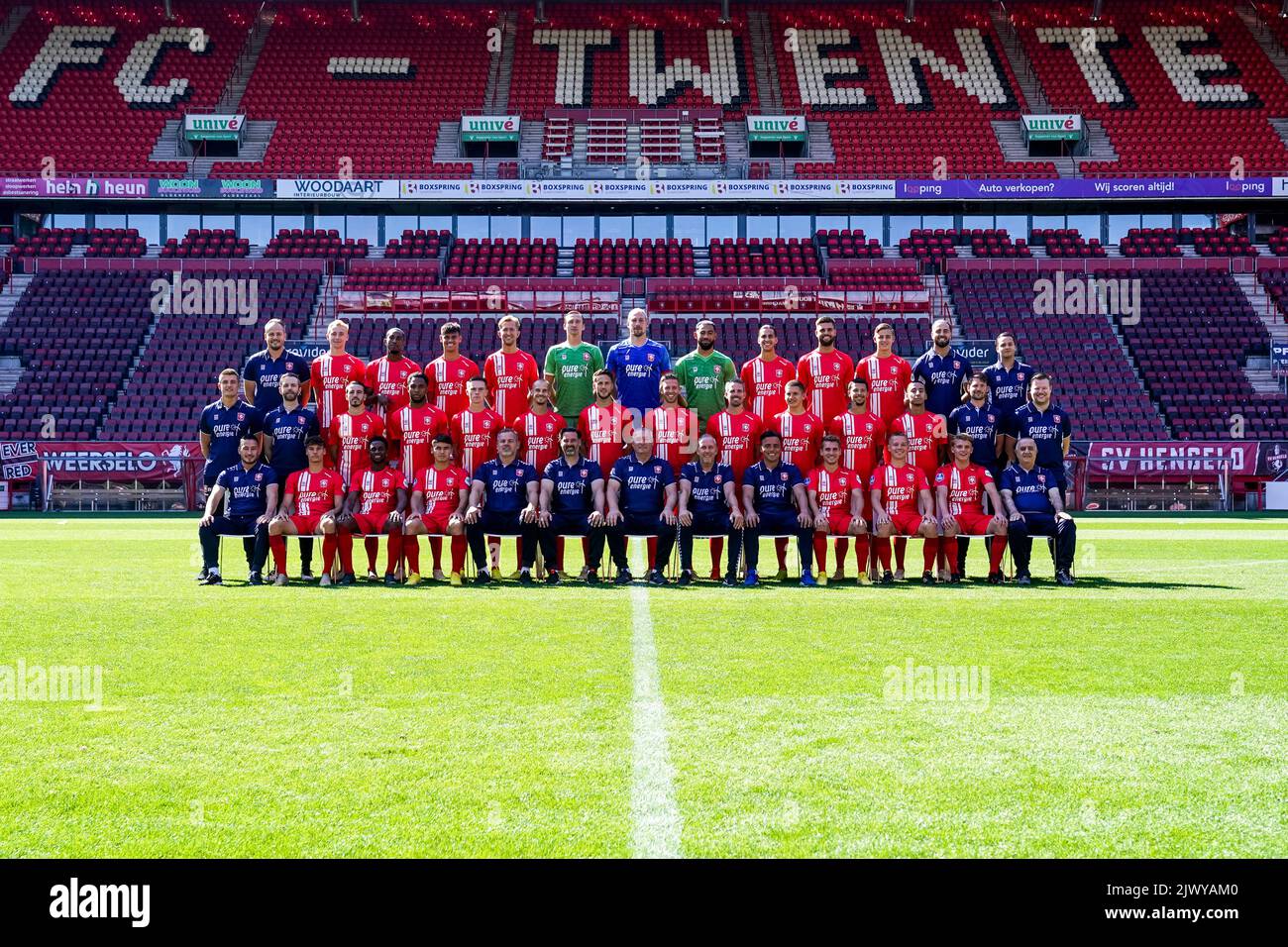 ENSCHEDE, NETHERLANDS - SEPTEMBER 6: The team of FC Twente poses for a ...