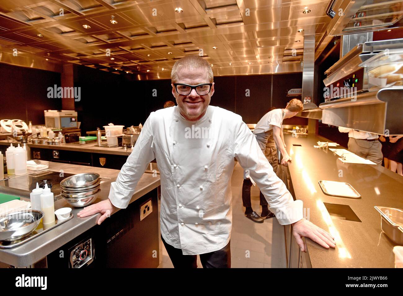 World renowned chef Heston Blumenthal in the kitchen at the launch of ...