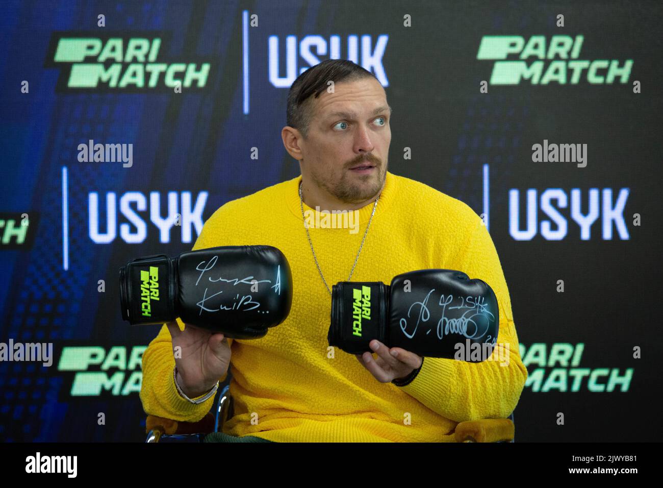 Kyiv, Ukraine. 2nd Sep, 2022. Ukraine's unified world heavyweight boxing champion Oleksandr Usyk ...