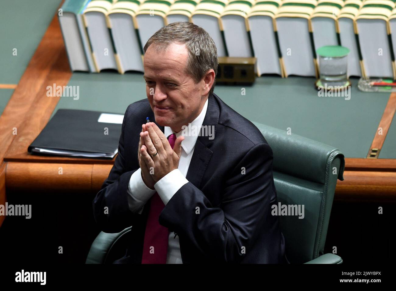 Opposition Leader Bill Shorten reacts during House of Representatives ...