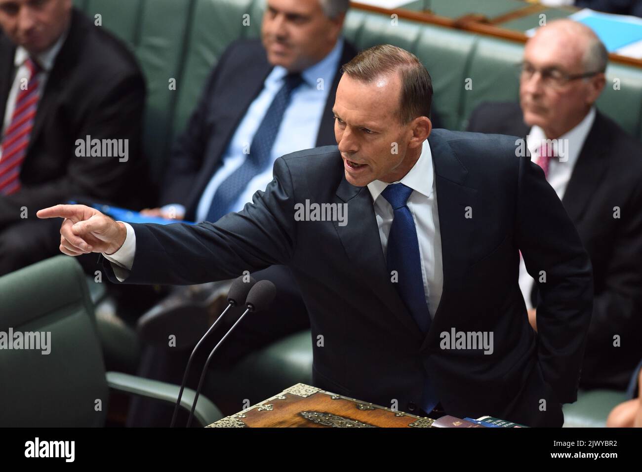 Prime Minister Tony Abbott during Question Time at Parliament House in ...