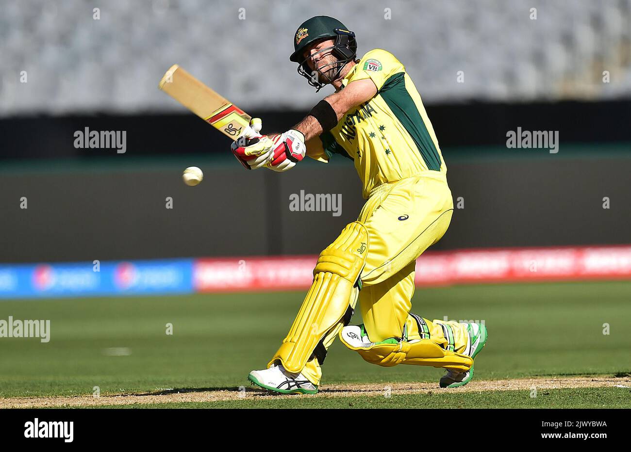 Australian batsman Glenn Maxwell bats during a Cricket World Cup warm ...