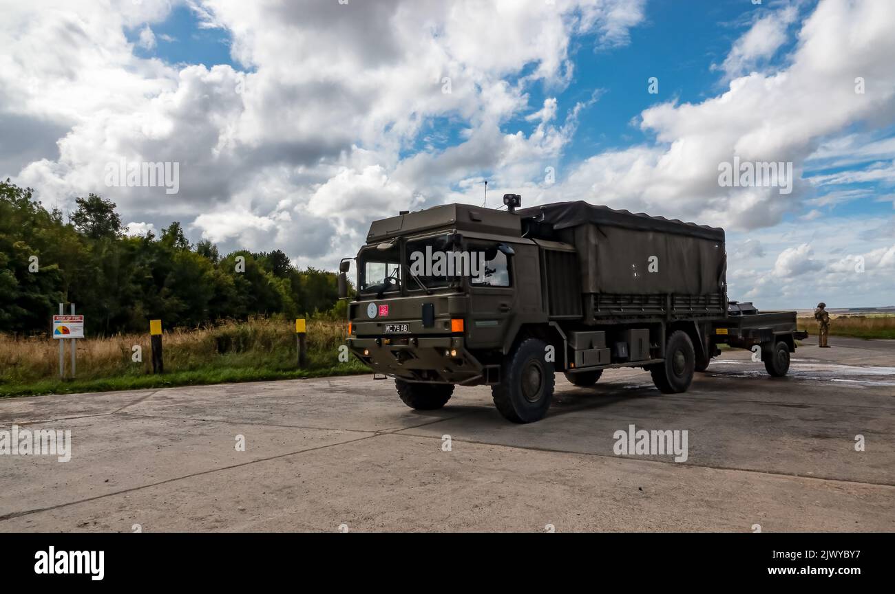 British army MAN SV 4x4 logistics lorry in action on a military ...