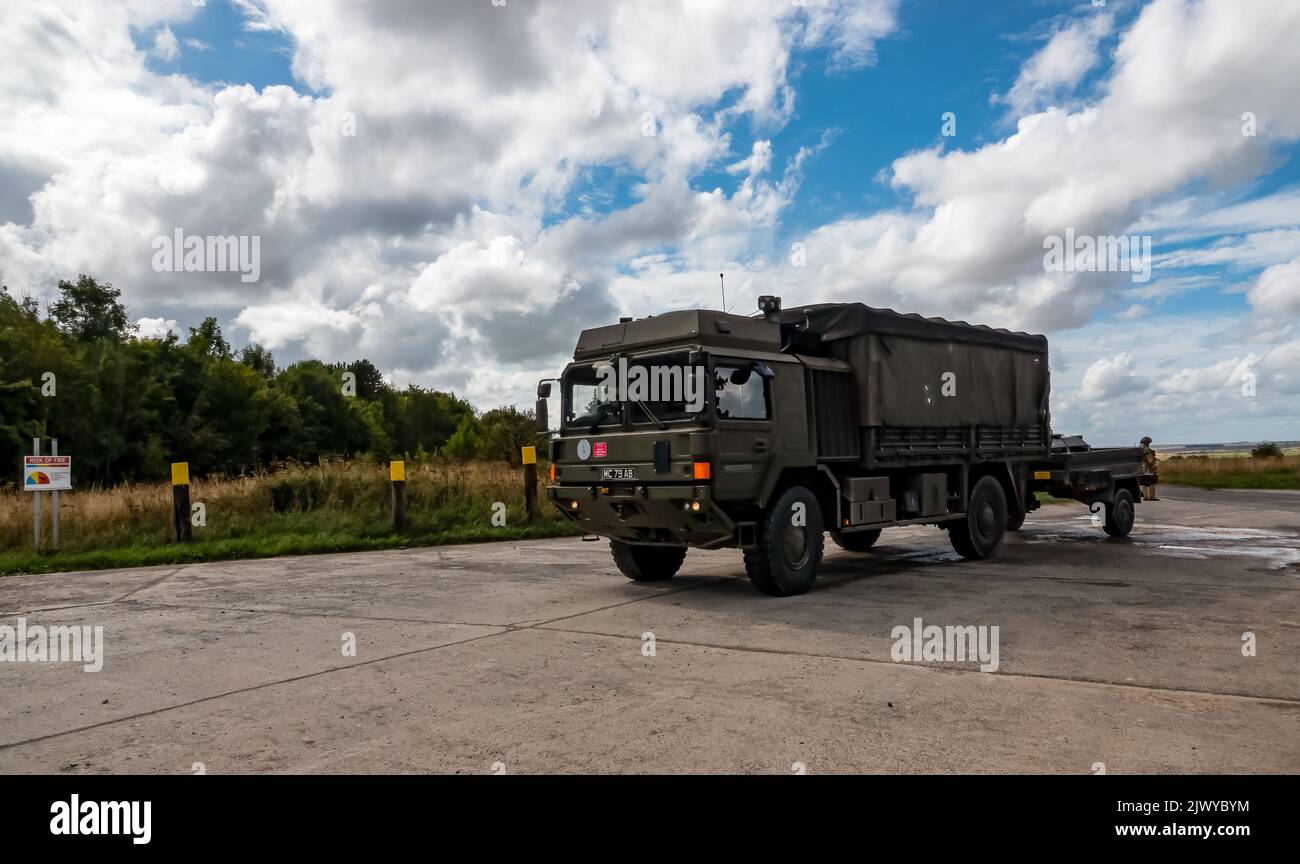 British army MAN SV 4x4 logistics lorry in action on a military ...
