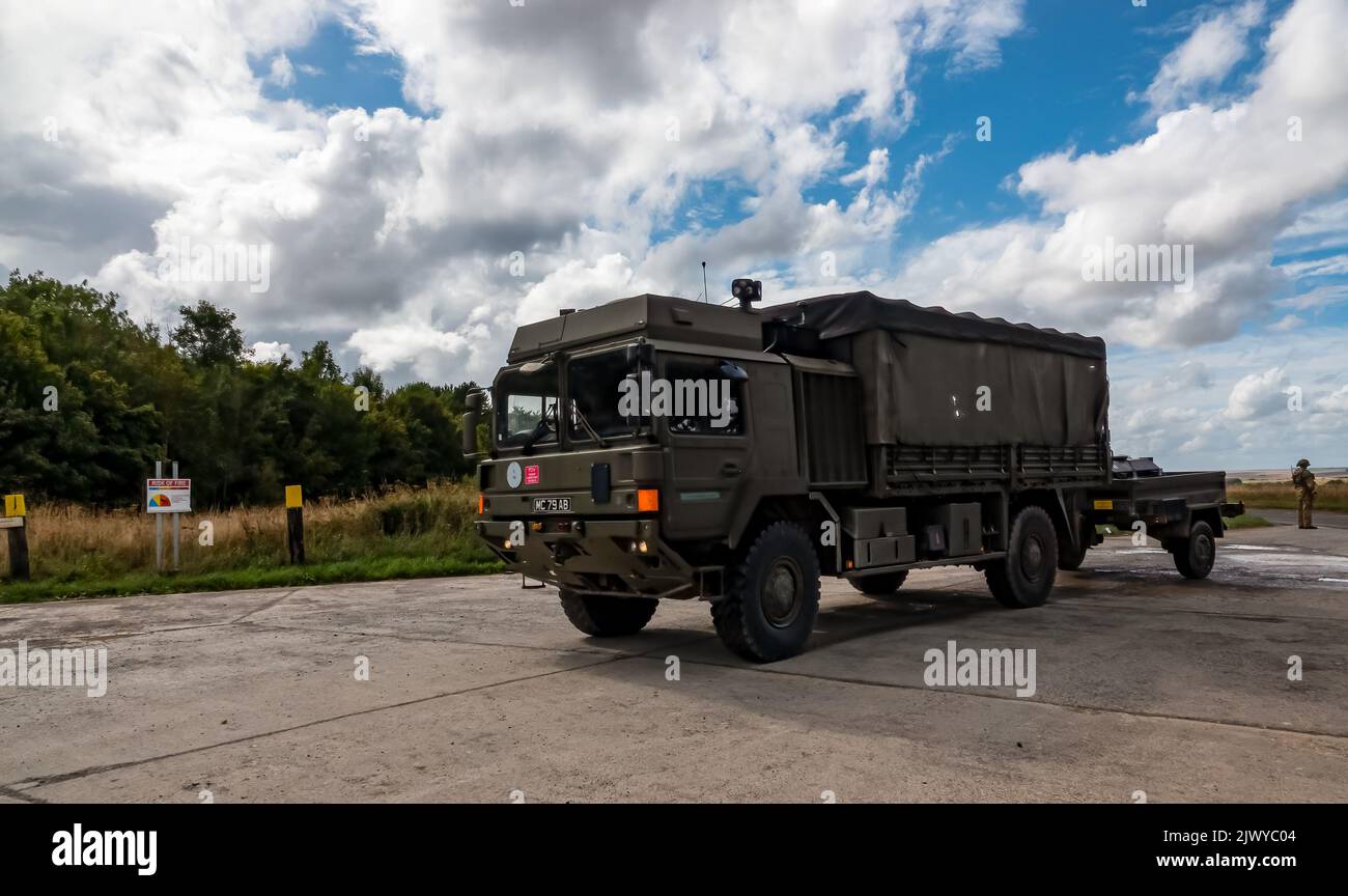 British army MAN SV 4x4 logistics lorry in action on a military ...