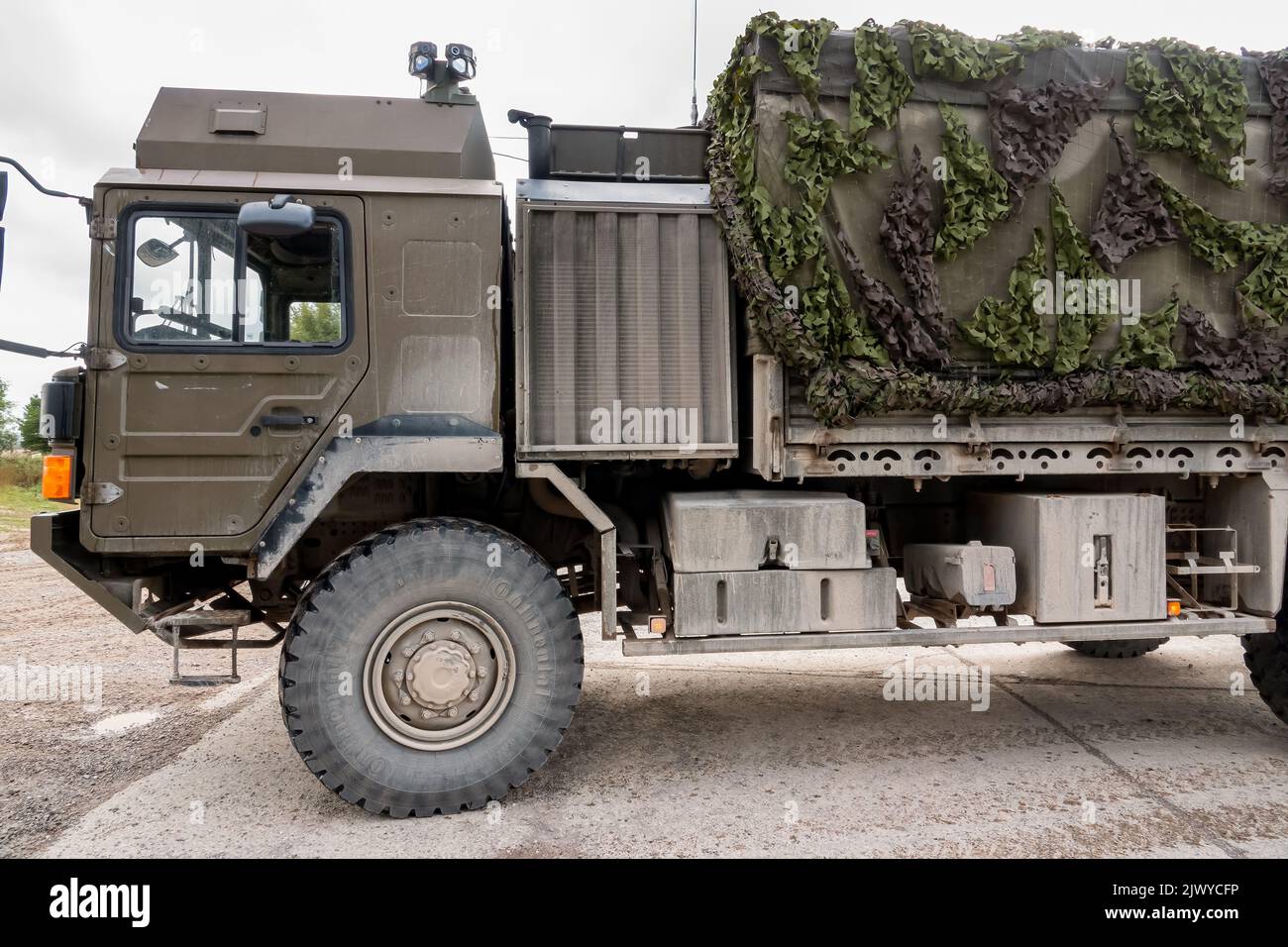 British army MAN SV 4x4 logistics lorry in action on a military ...
