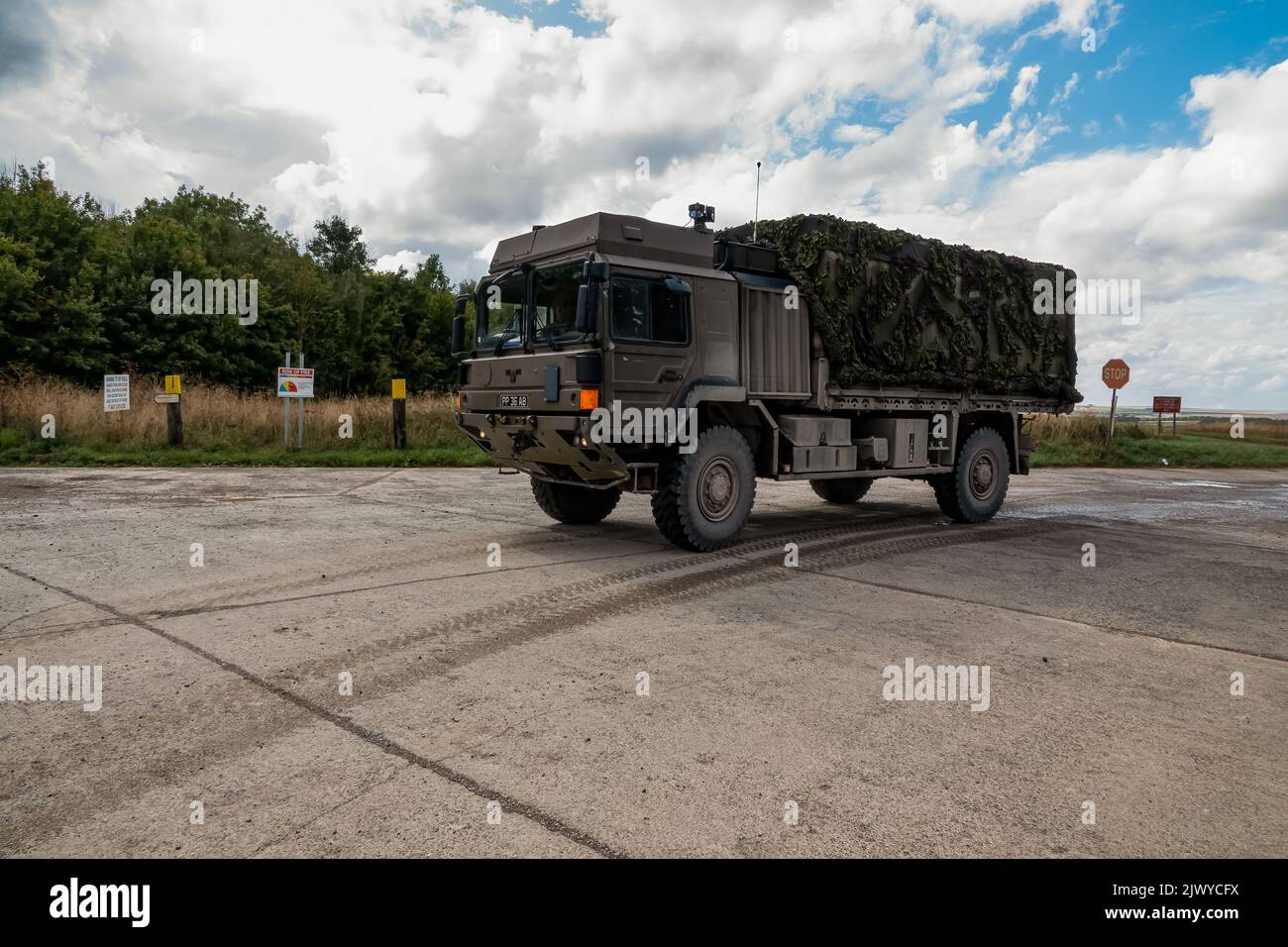 British army MAN SV 4x4 logistics lorry in action on a military ...