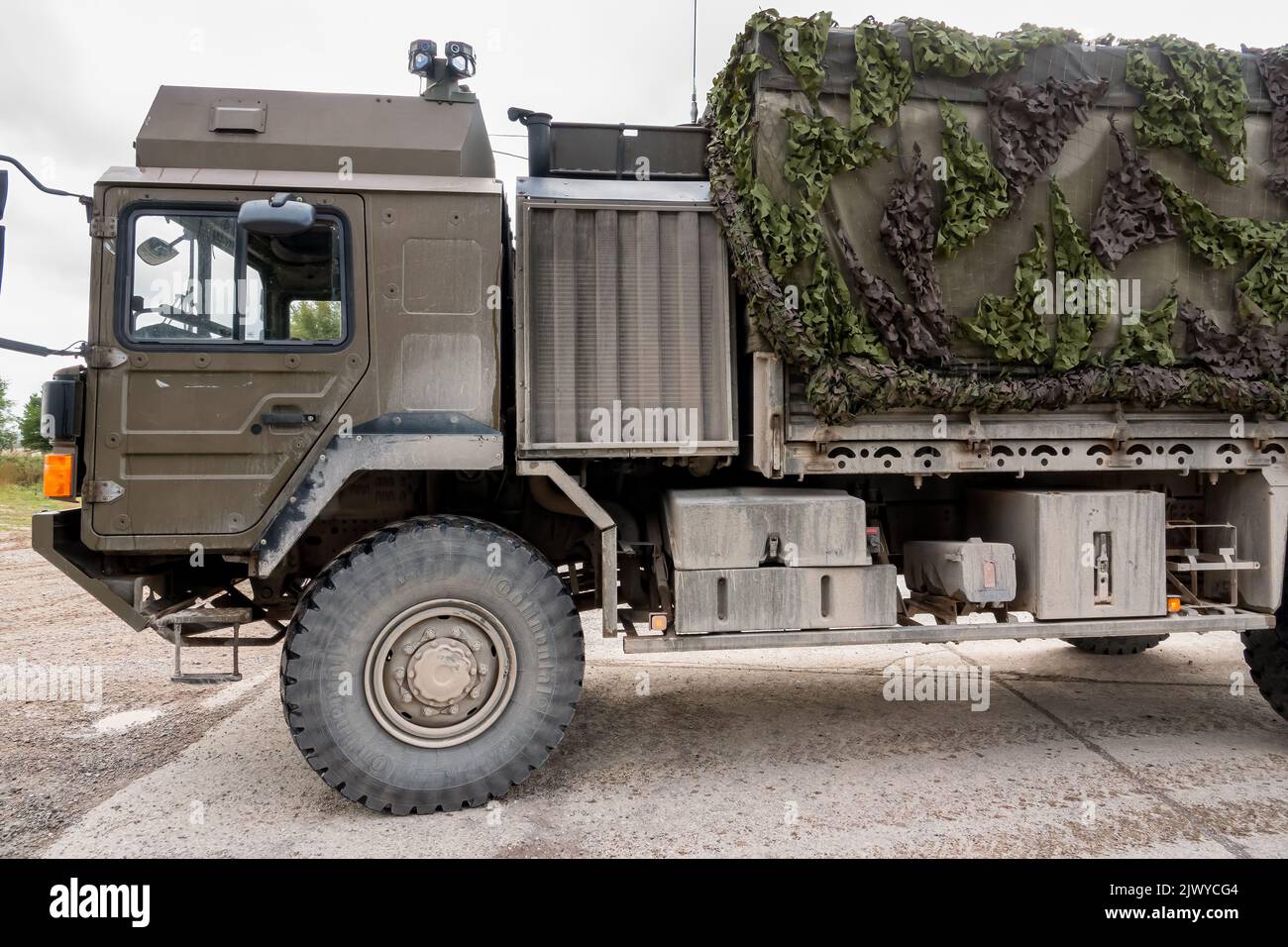 British army MAN SV 4x4 logistics lorry in action on a military ...