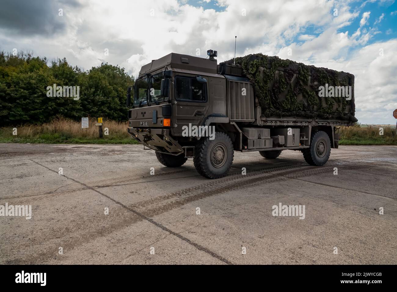 British army MAN SV 4x4 logistics lorry in action on a military ...