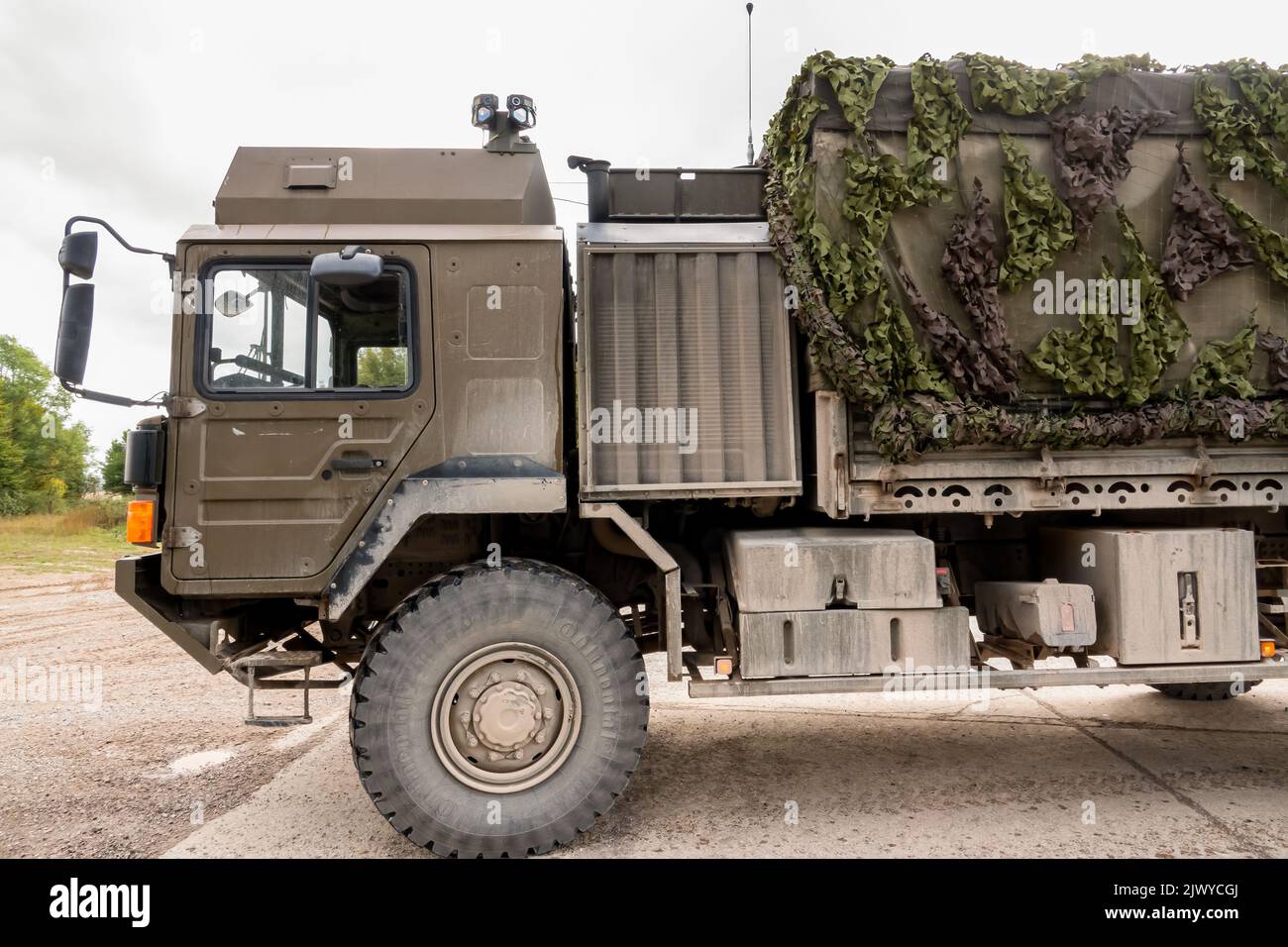 British army MAN SV 4x4 logistics lorry in action on a military ...