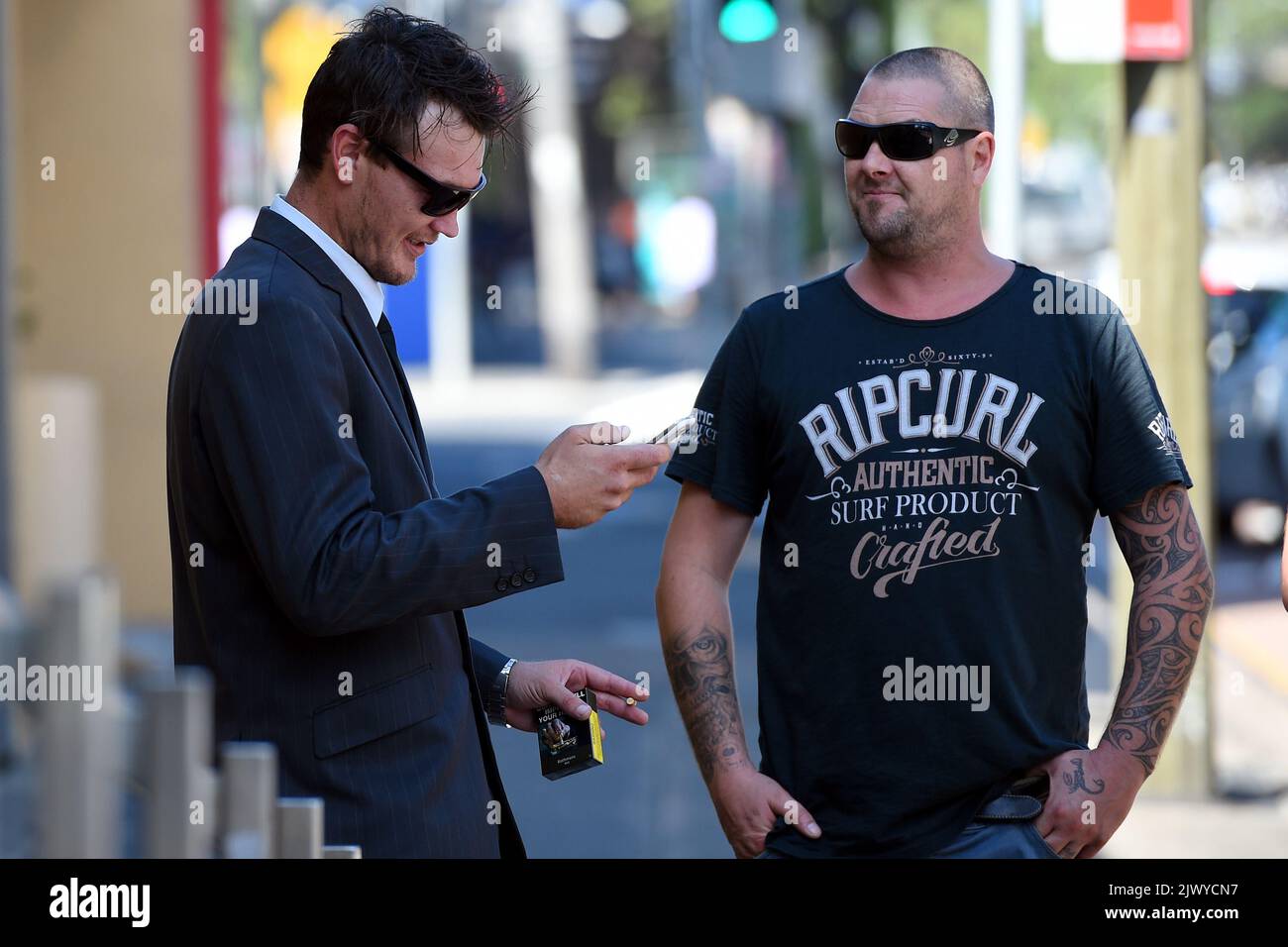 Luke Barrett, (left), is seen after leaving a Coronial Inquest into the ...