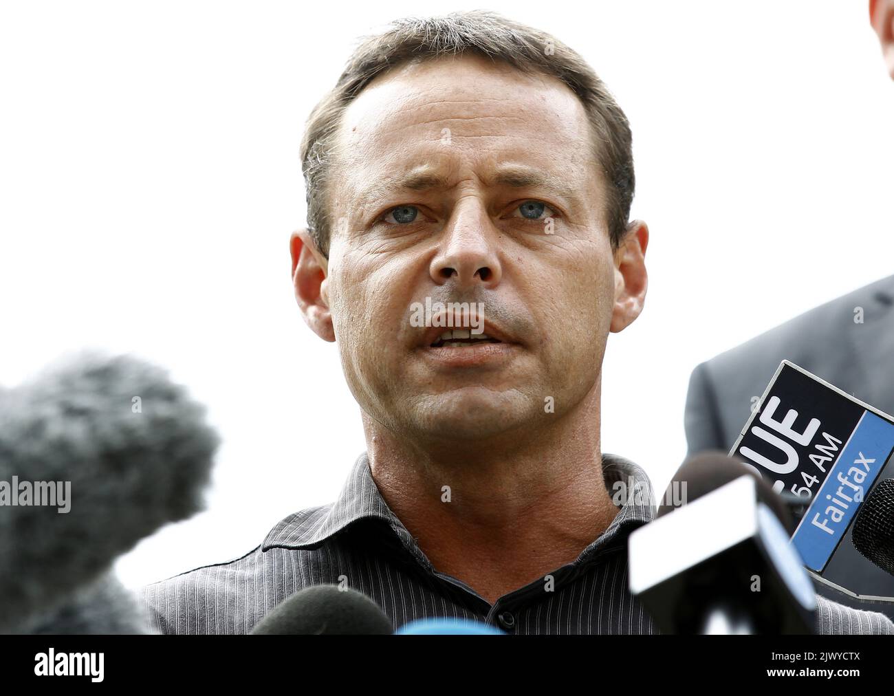David Hicks speaks at a press conference in Sydney, Thursday, Feb. 19 ...