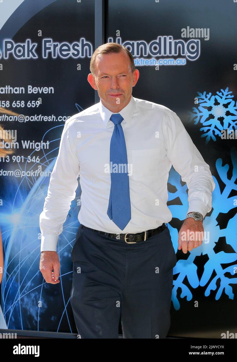 Prime Minister Tony Abbott addresses the media at Pak Fresh Handling ...