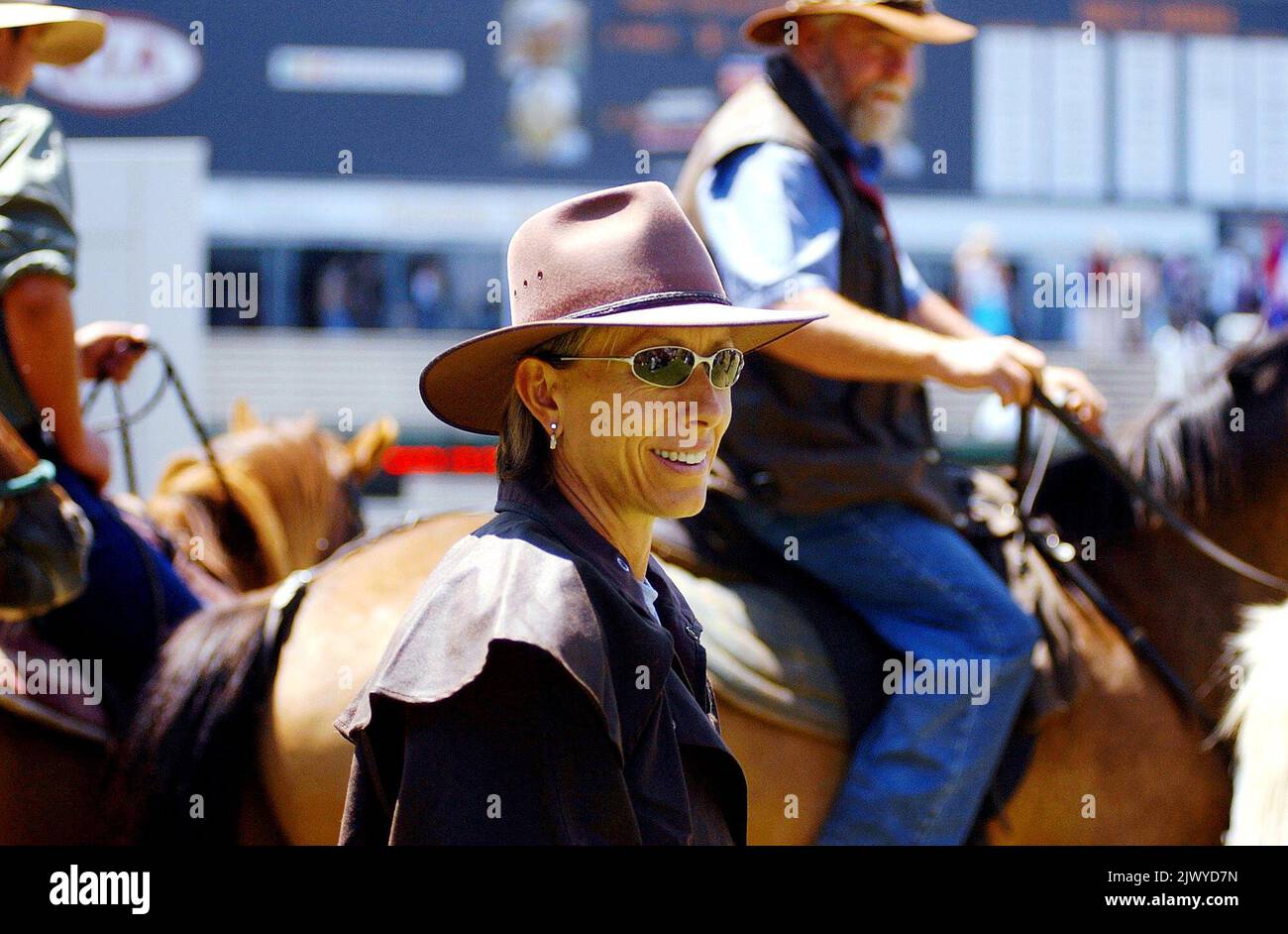 Tennis player Martina Navratilova of the USA wears an Australian made ...