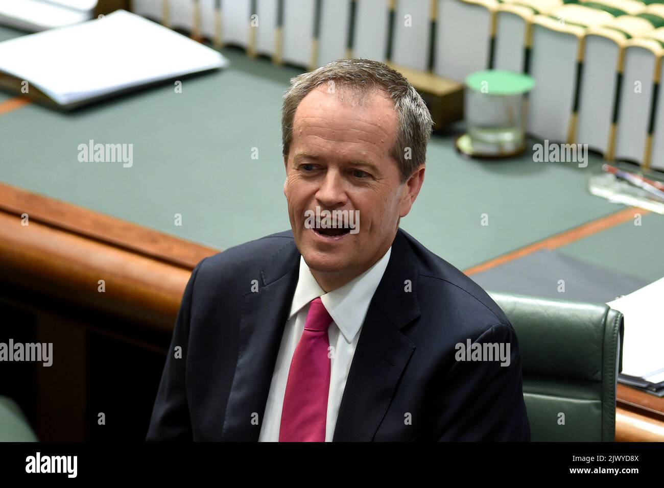 Opposition leader Bill Shorten reacts during House of Representatives ...