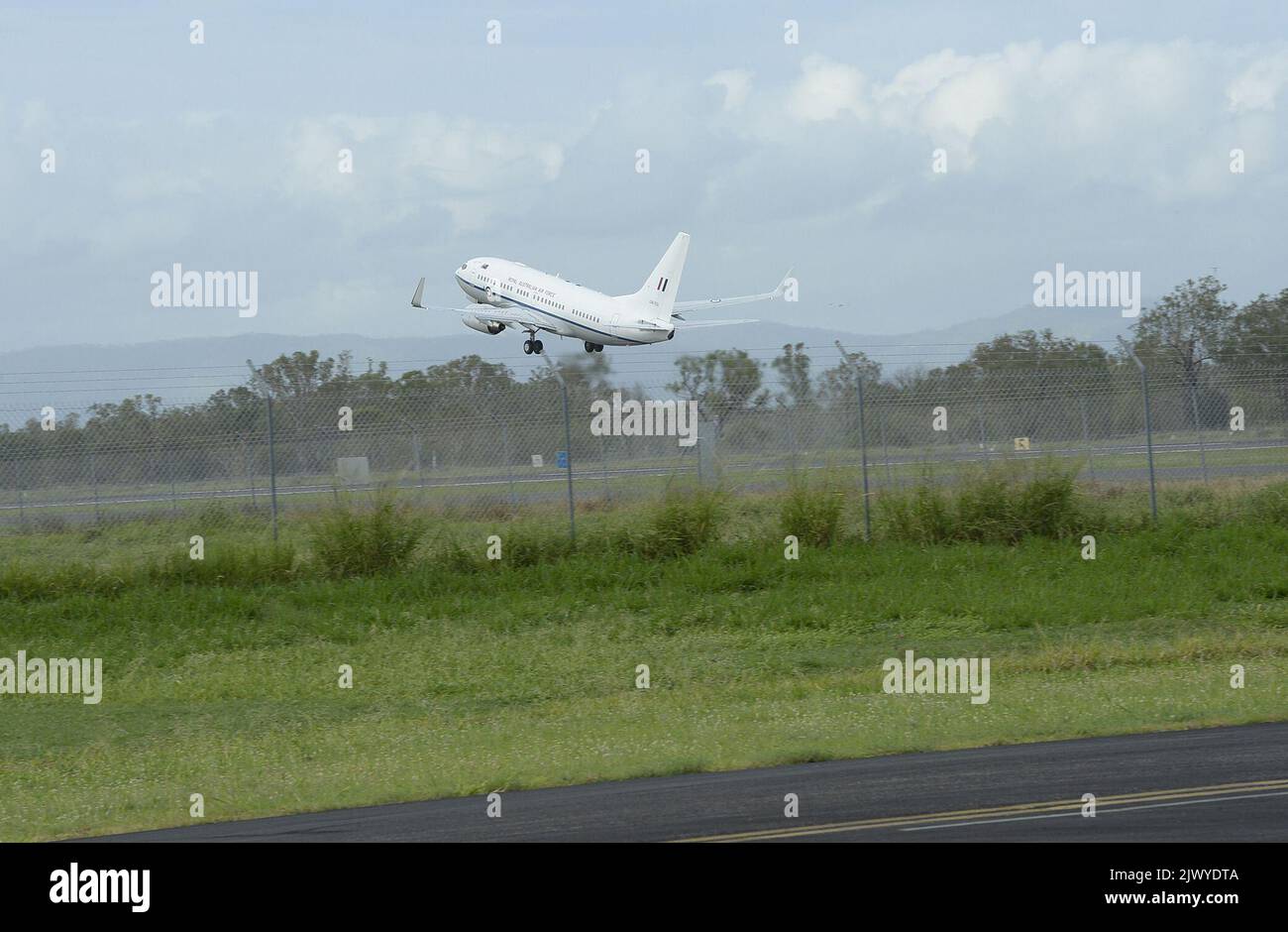An RAAF aircraft carrying Australian Prime Minister Tony Abbott leaves ...