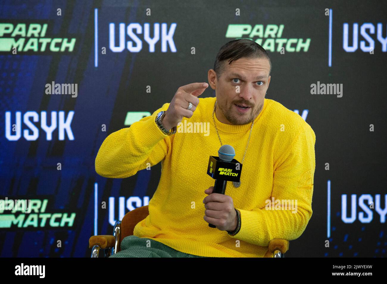 Kyiv, Ukraine. 2nd Sep, 2022. Ukraine's unified world heavyweight boxing champion Oleksandr Usyk ...