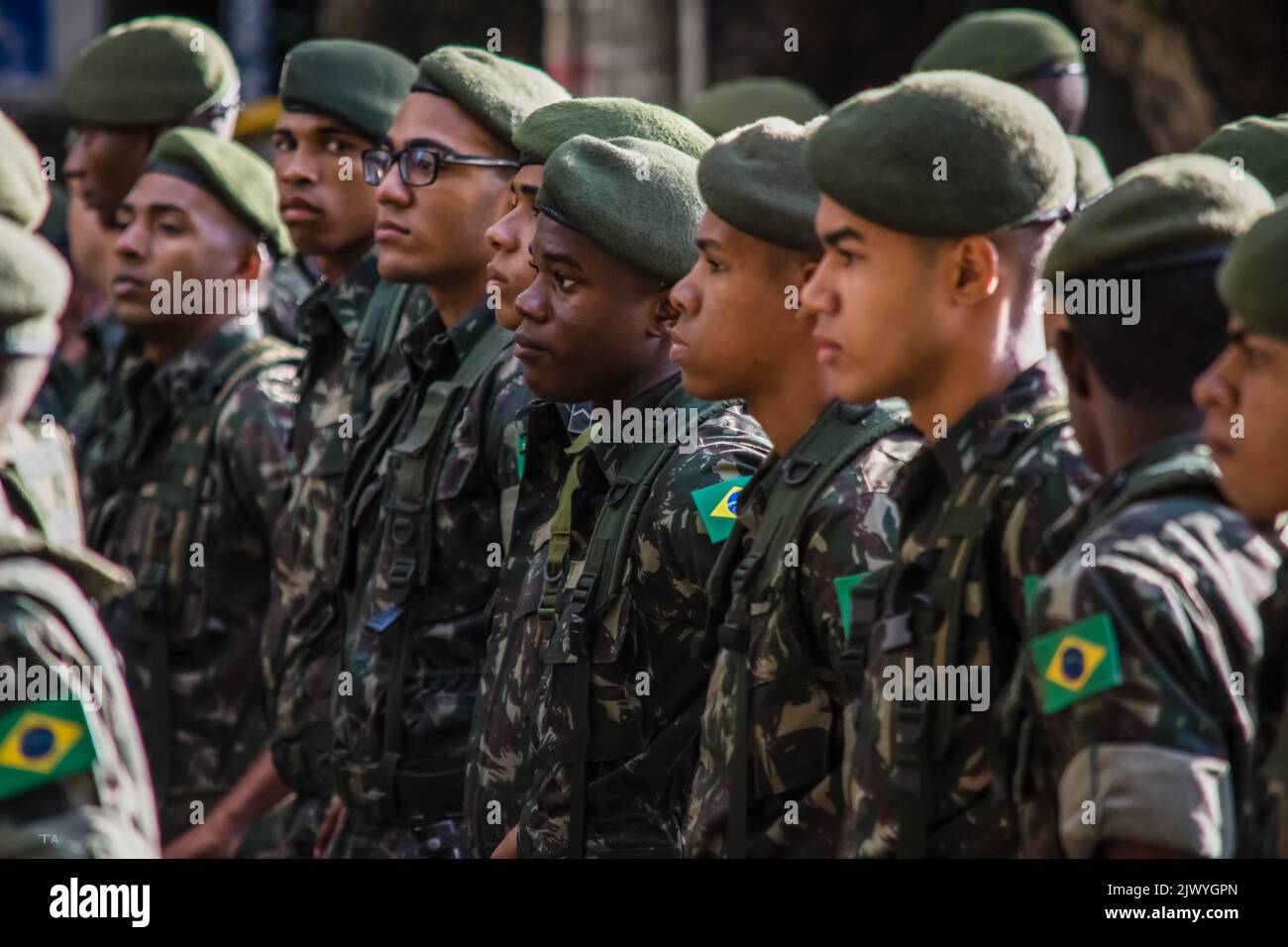 salvador, bahia, brazil - september 7, 2016: Brazilian Army soldiers ...
