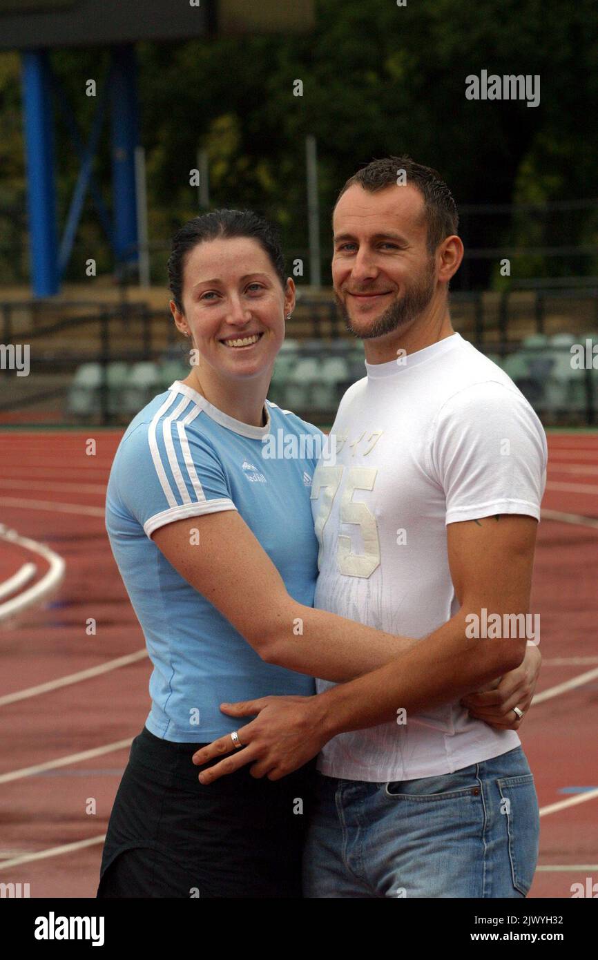 Australian hurdler Jana Pittman and her fiance British Olympic hurdler ...