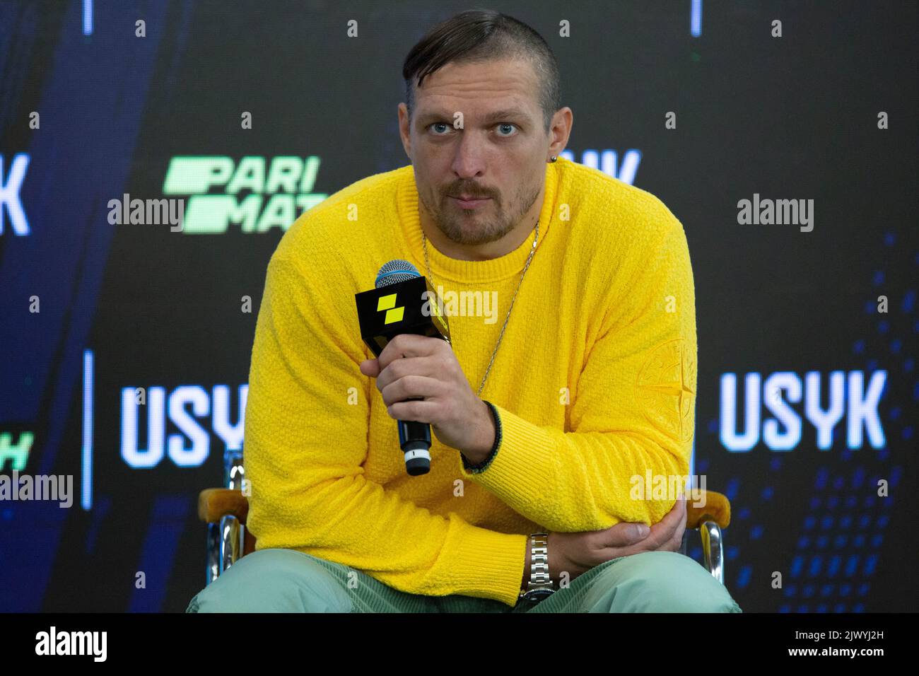 Kyiv, Ukraine. 2nd Sep, 2022. Ukraine's unified world heavyweight boxing champion Oleksandr Usyk ...