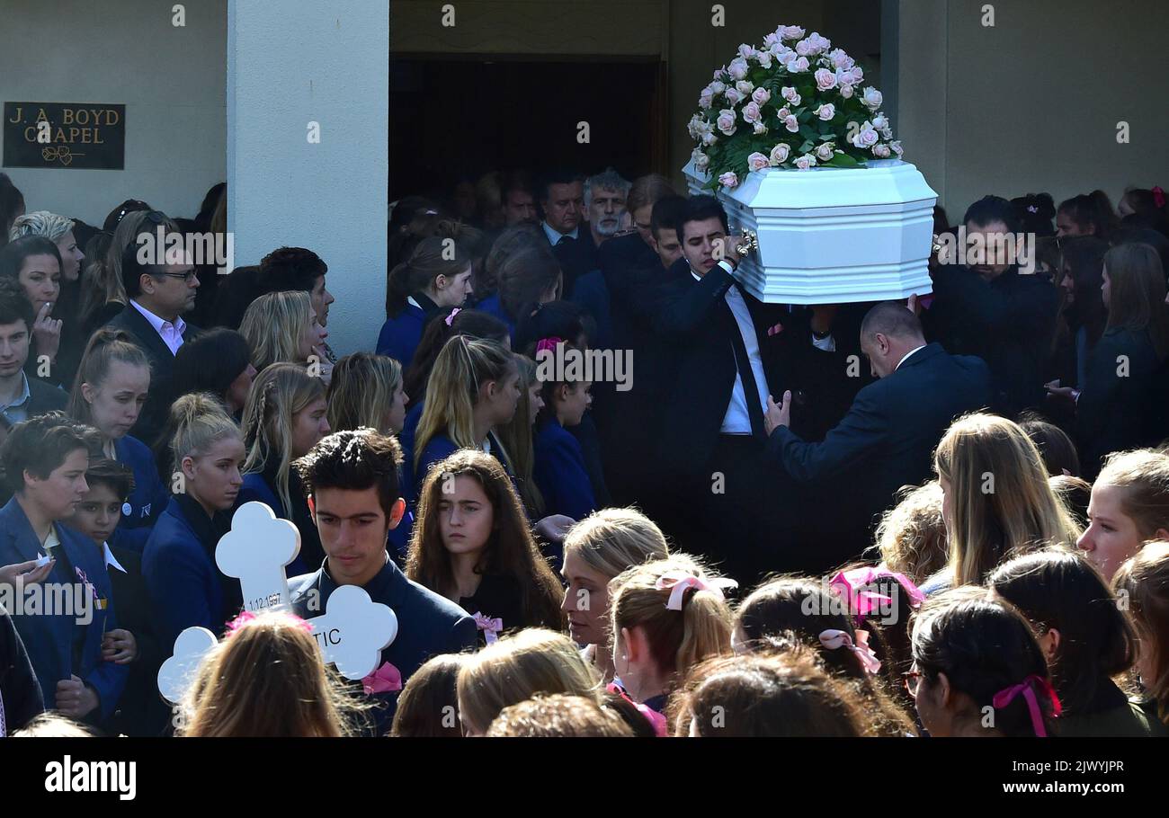 The coffin of Masa Vukotic is carried from J.A Boyd chapel at ...