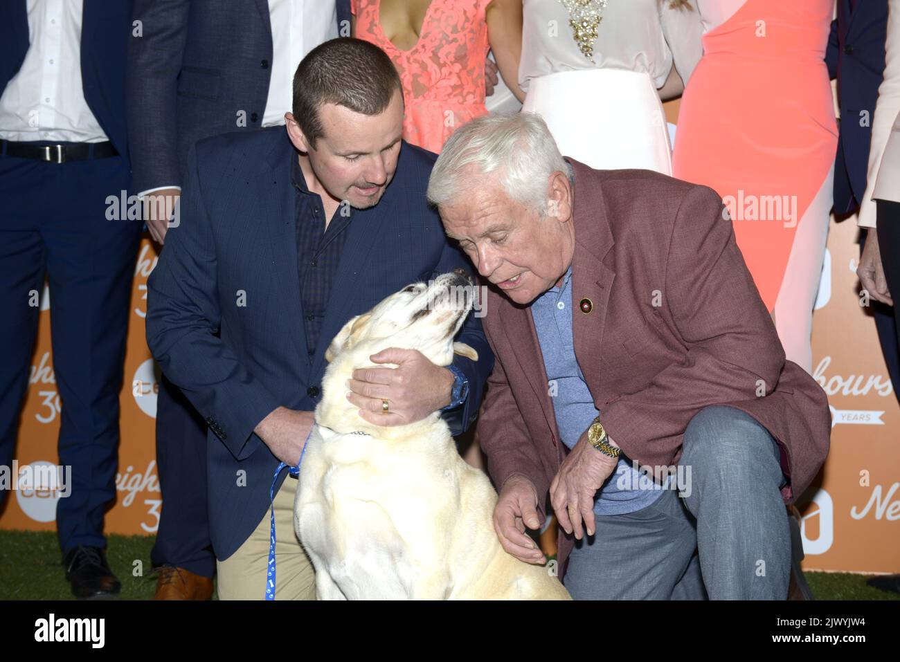Australian television drama Neighbours cast members Ryan Moloney (left ...