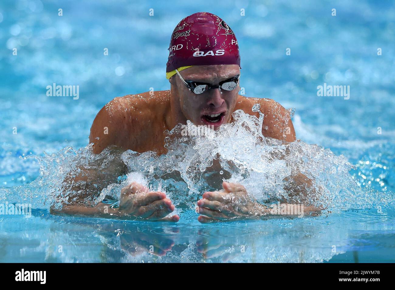 Jake Packard competes in the Men's 100m Breaststroke Final at the ...