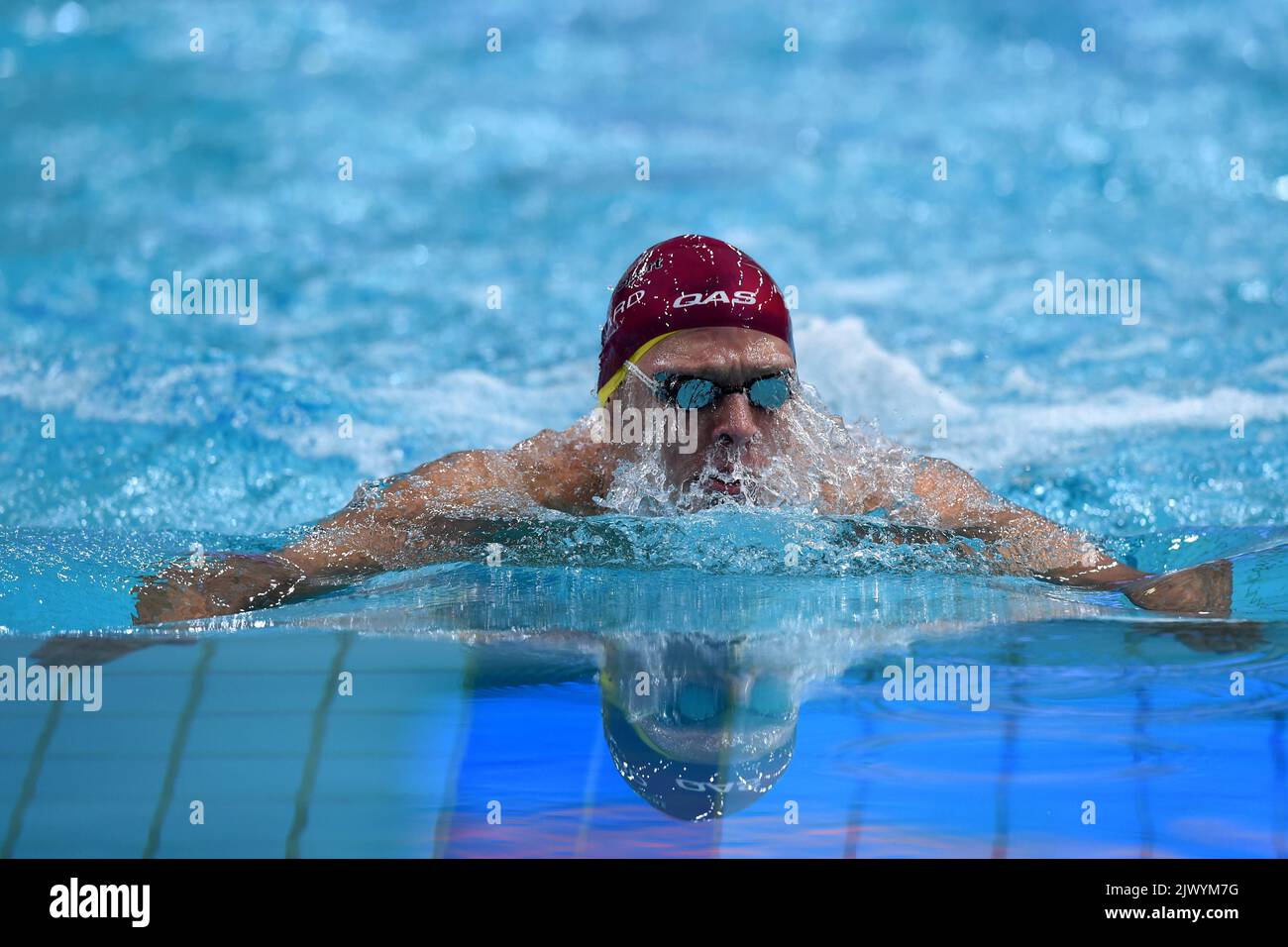 Jake Packard competes in the Men's 100m Breaststroke Final at the ...