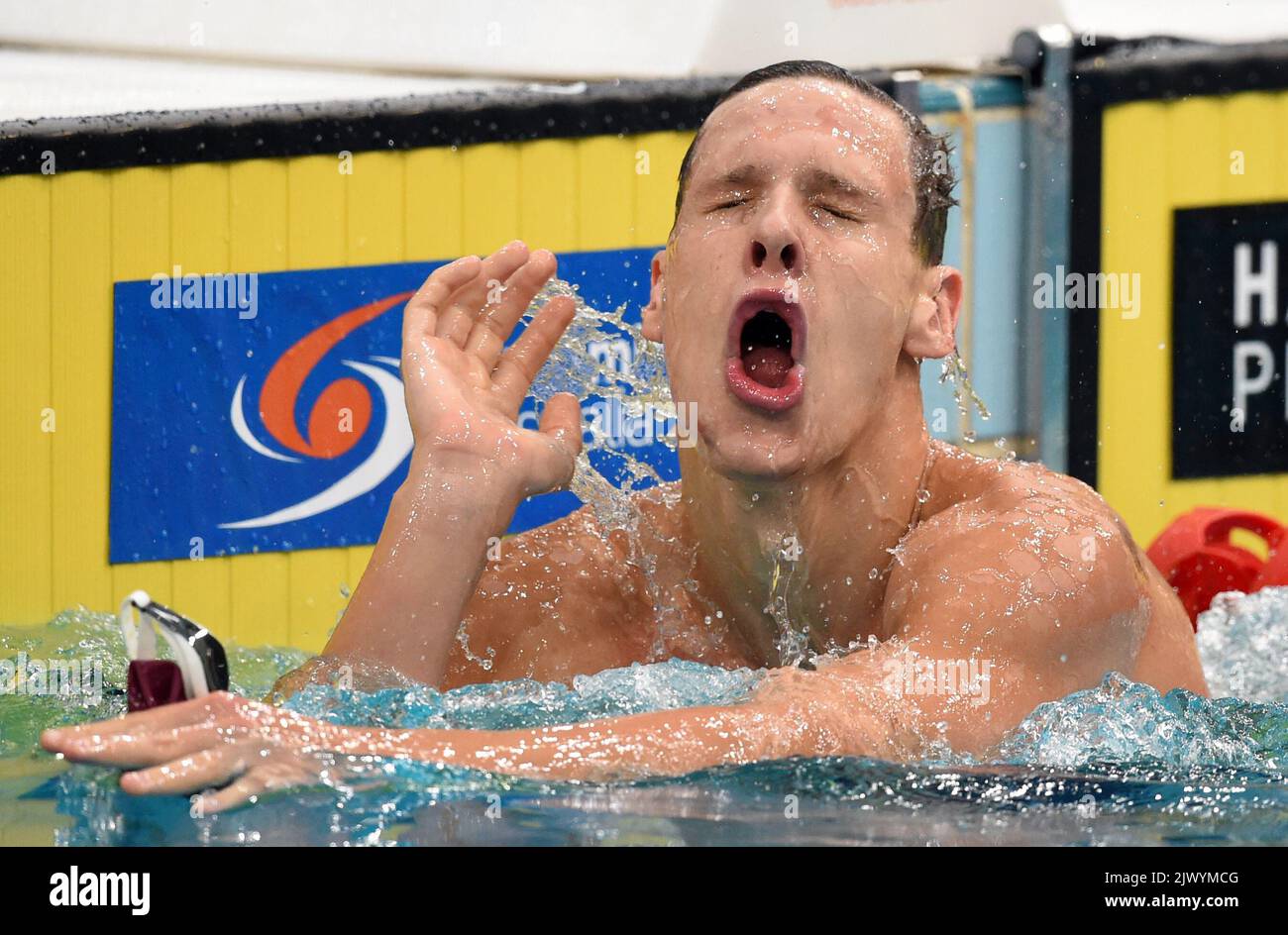 Mitch Larkin after winning the Men's 100m Backstroke Final at the ...