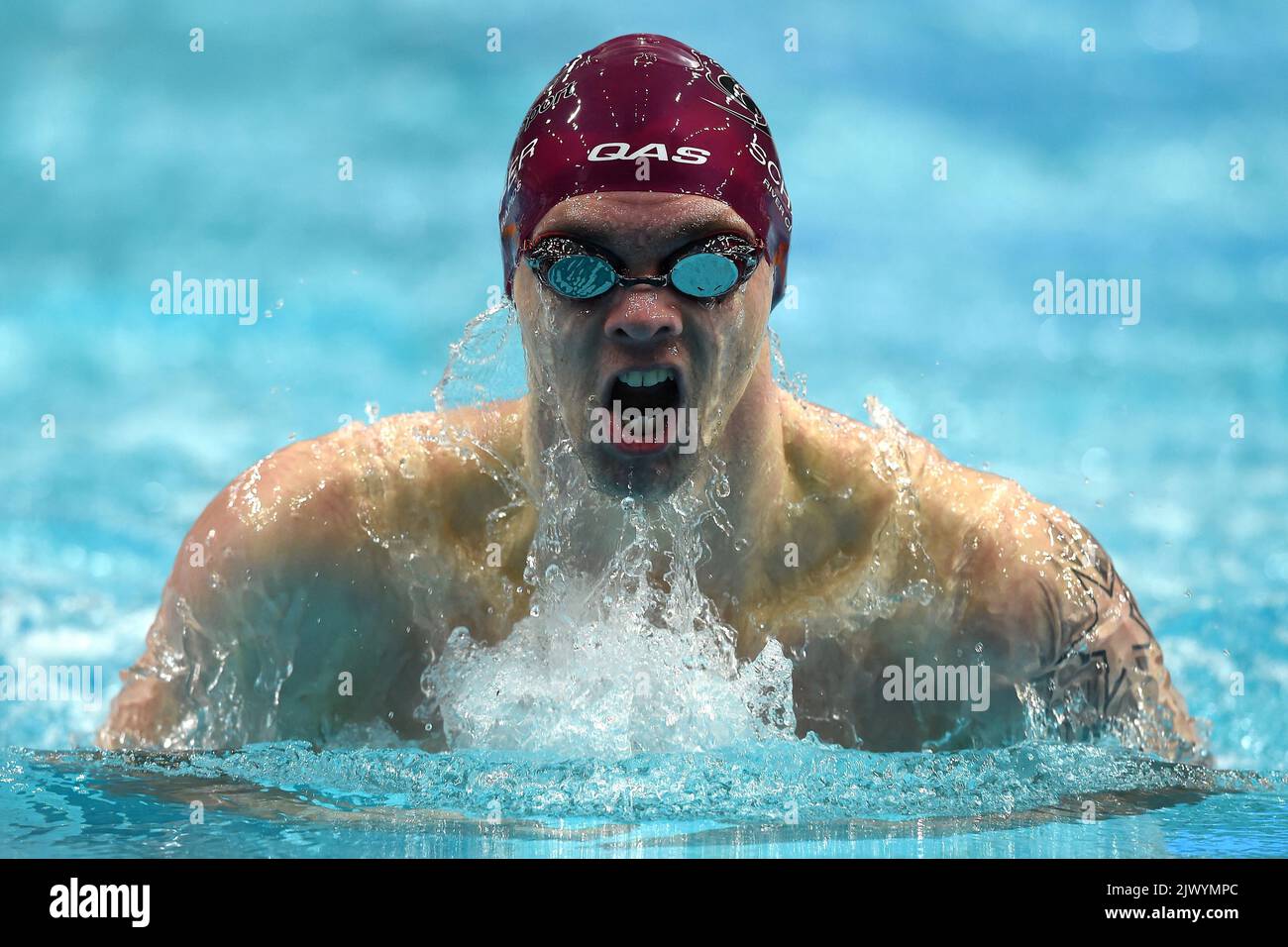 Nicholas Schafer competes in the Men's 200m Breaststroke Final at the ...
